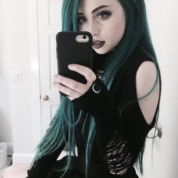 Accessories | 24 Goth Green Lace Front Wig Nwt | Poshmark